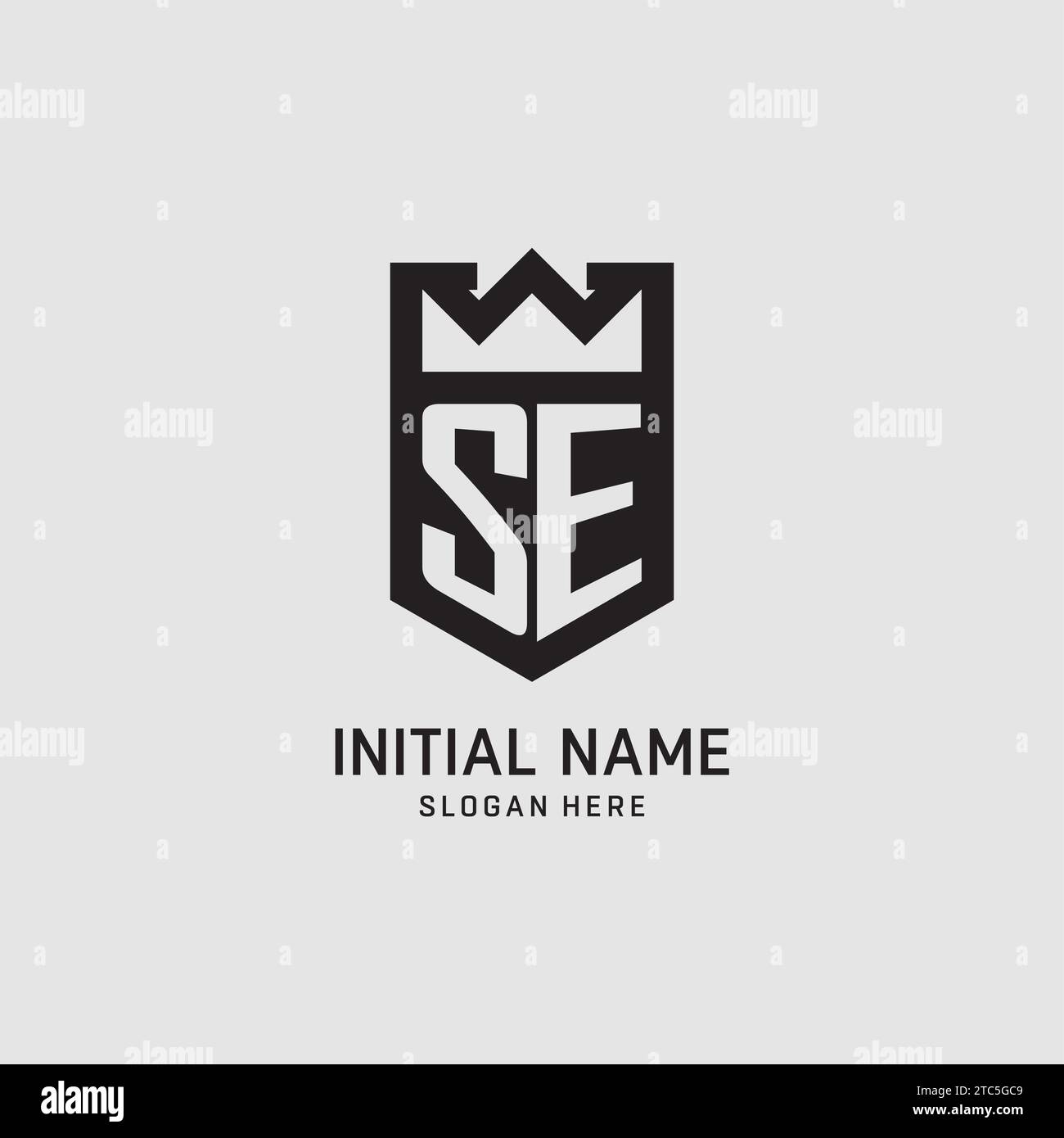 Initial SE logo shield shape, creative esport logo design vector ...
