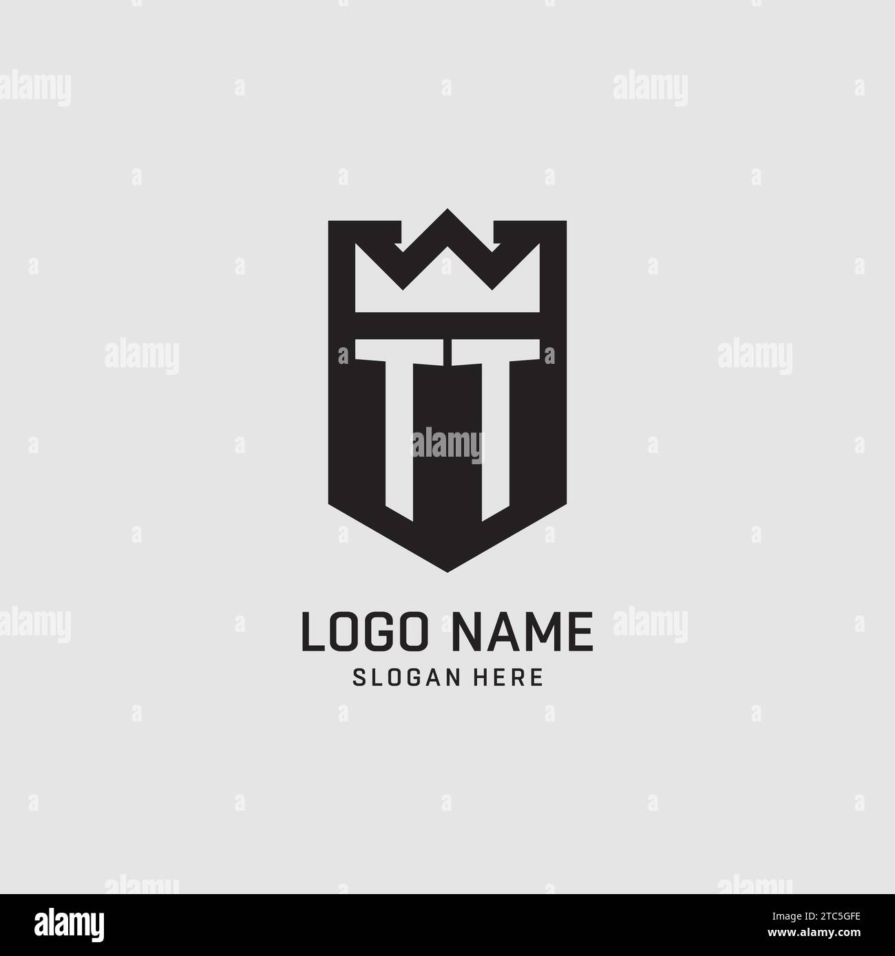 Initial TT logo shield shape, creative esport logo design vector graphic Stock Vector Image ...