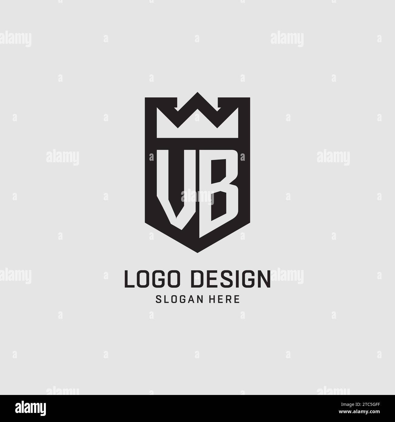 Initial VB logo shield shape, creative esport logo design vector ...