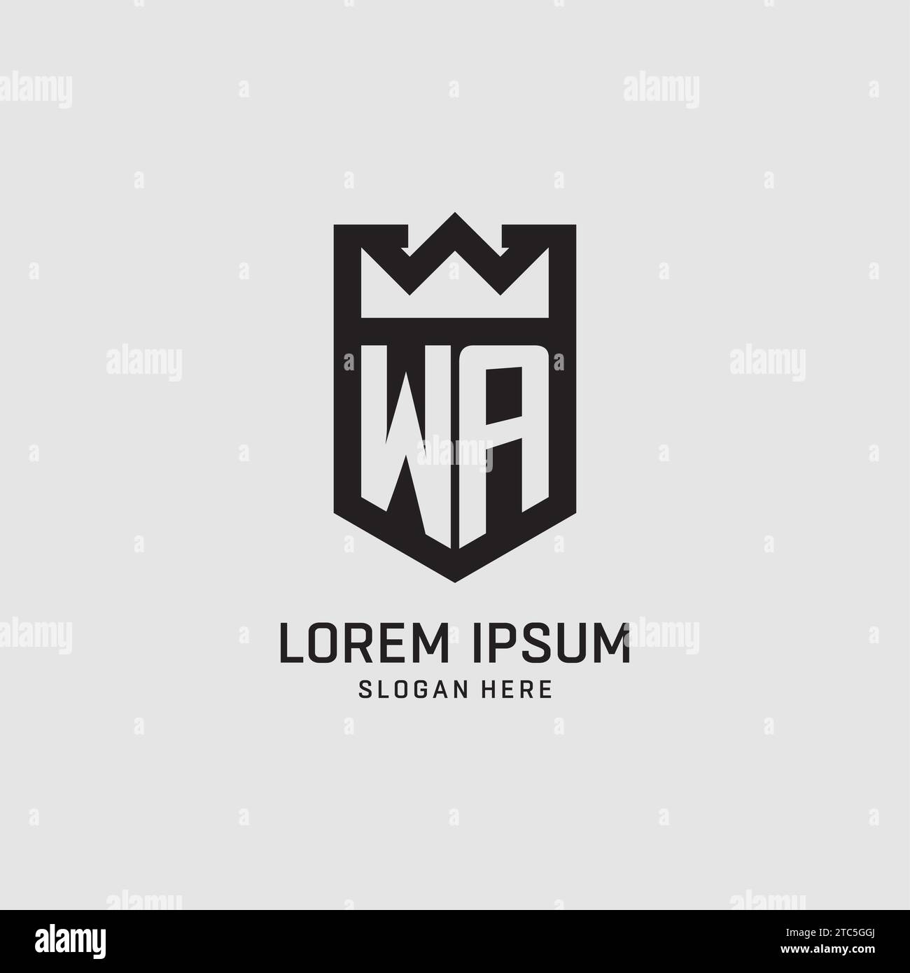 Initial WA logo shield shape, creative esport logo design vector graphic Stock Vector Image ...