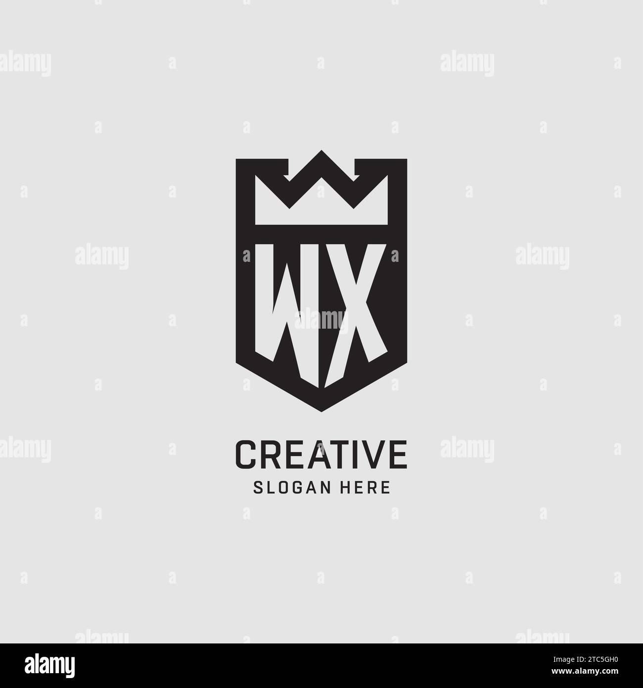 Initial WX logo shield shape, creative esport logo design vector graphic Stock Vector Image ...