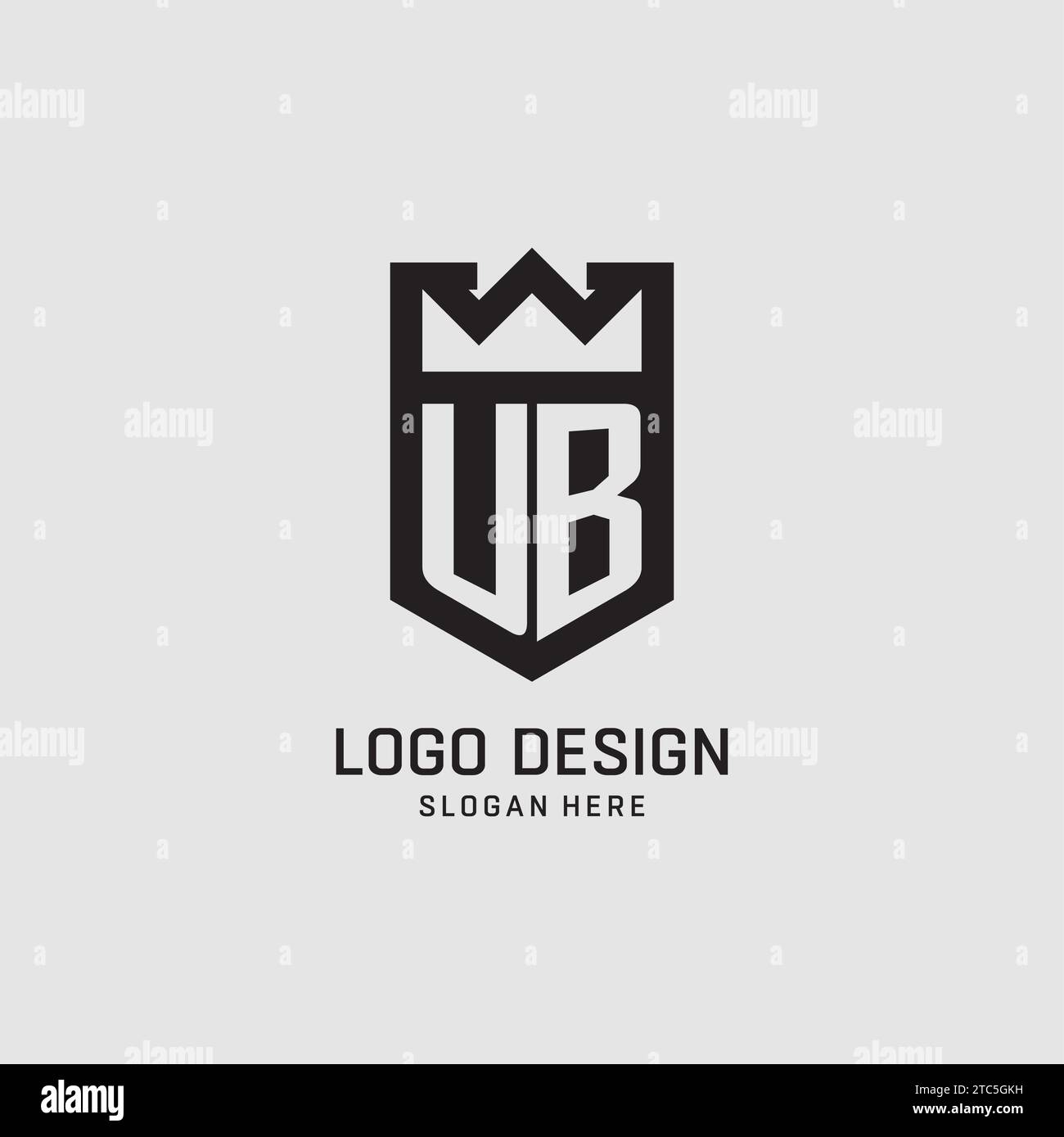 Initial UB logo shield shape, creative esport logo design vector graphic Stock Vector Image ...