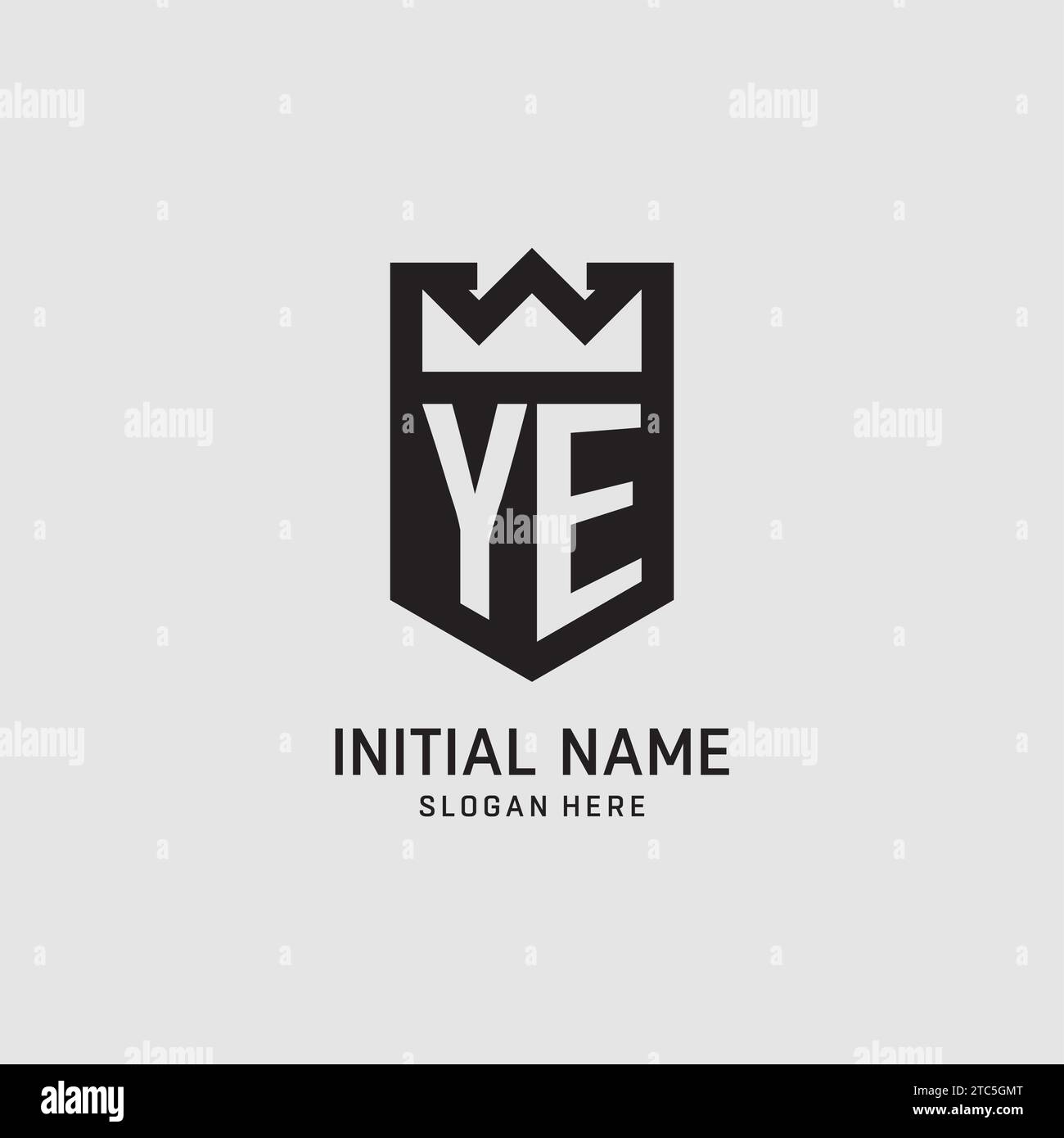 Initial YE logo shield shape, creative esport logo design vector graphic Stock Vector Image ...