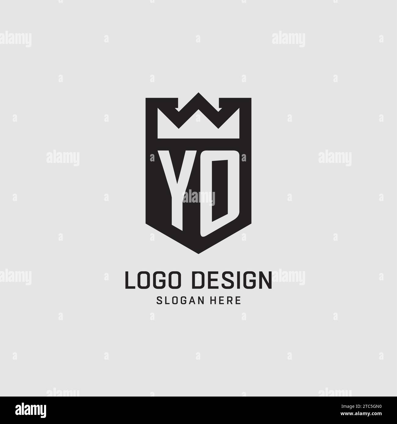 Initial YO logo shield shape, creative esport logo design vector ...