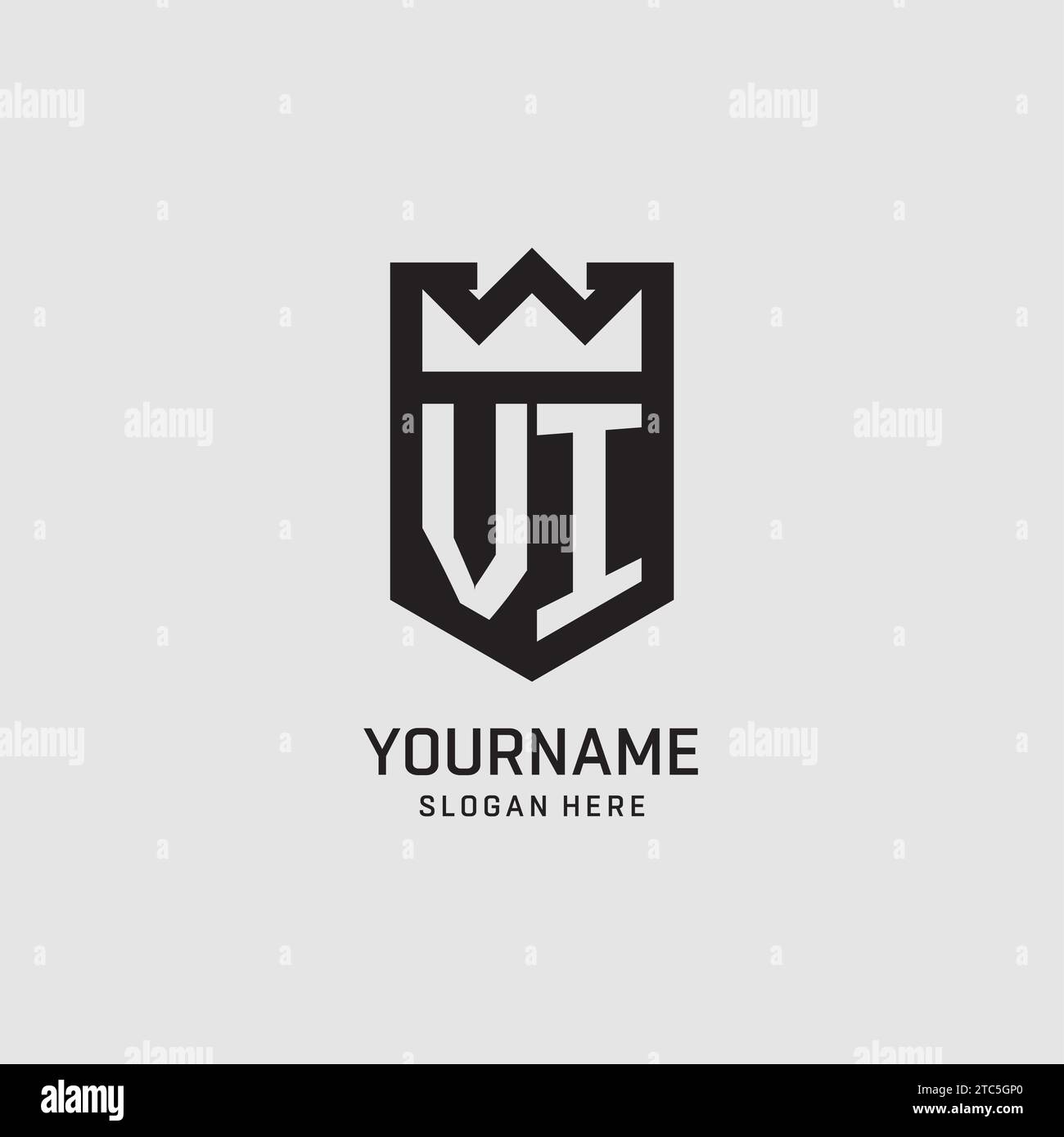 Initial VI logo shield shape, creative esport logo design vector ...