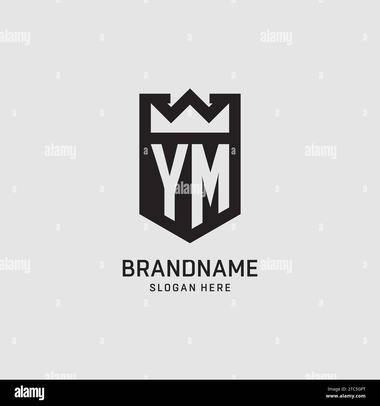 Initial YM logo shield shape, creative esport logo design vector ...