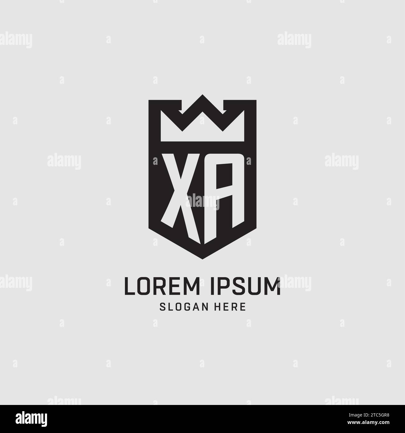 Initial XA logo shield shape, creative esport logo design vector ...