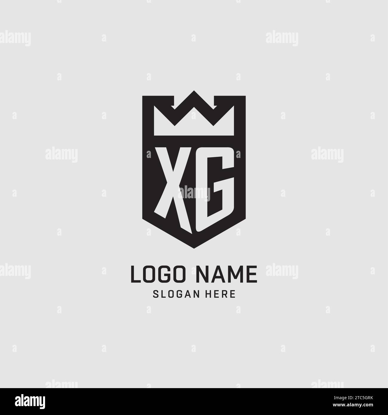 Initial XG logo shield shape, creative esport logo design vector ...