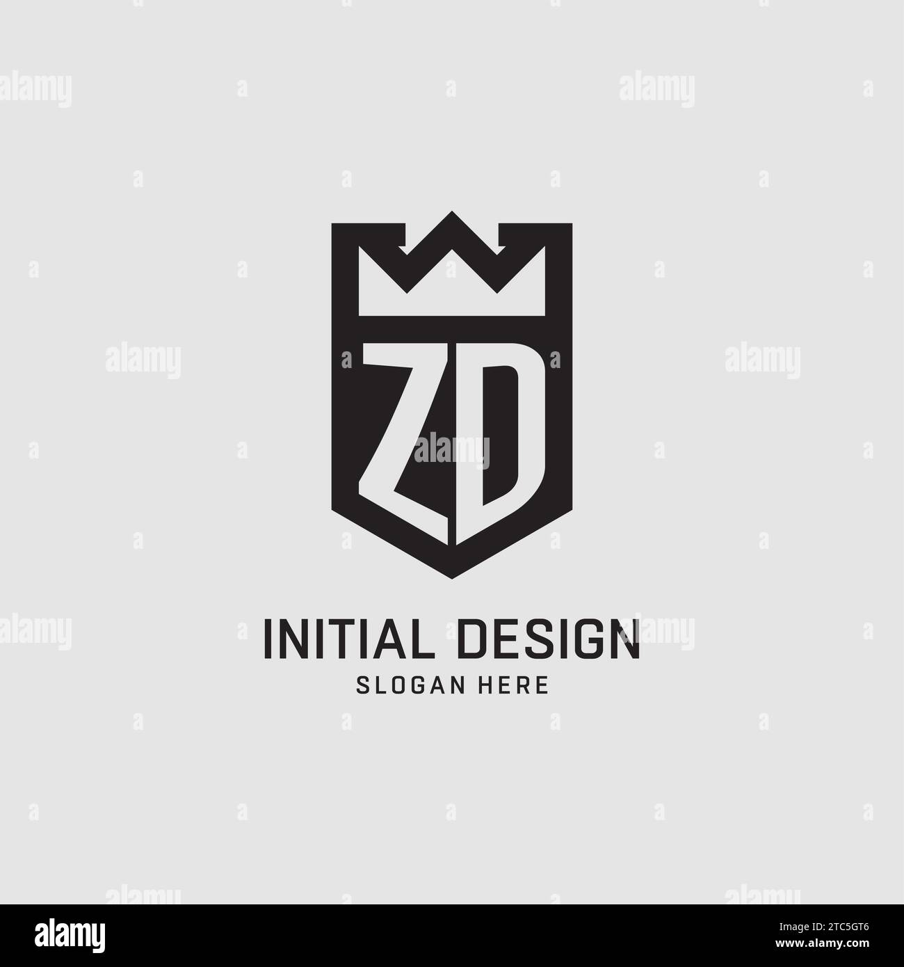 Initial ZD logo shield shape, creative esport logo design vector graphic Stock Vector Image ...