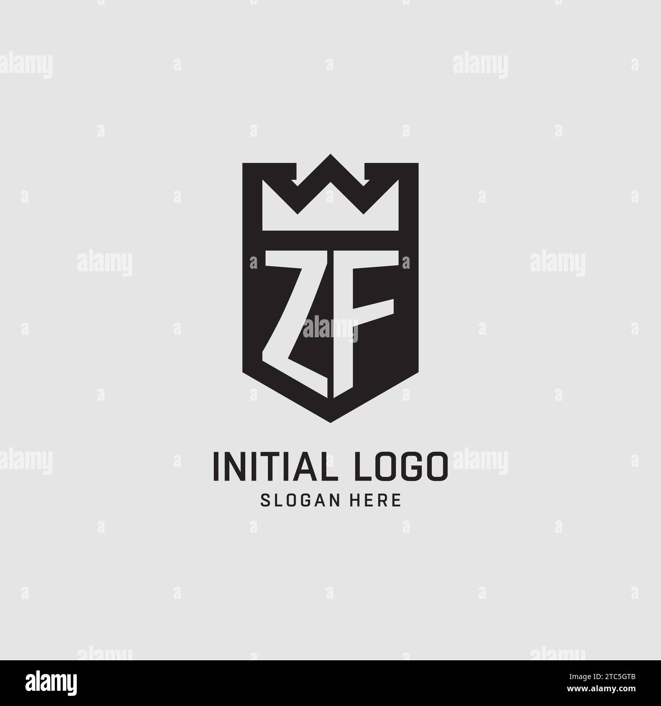 Initial ZF logo shield shape, creative esport logo design vector ...