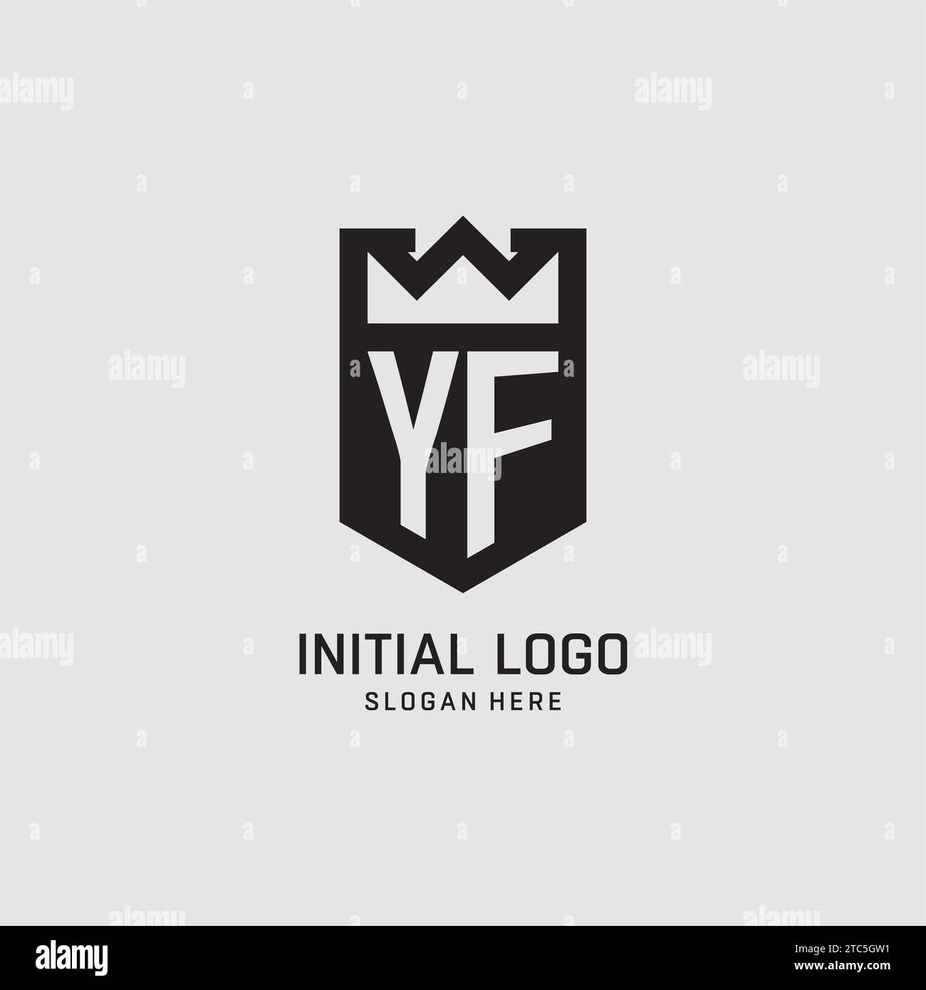 Initial YF logo shield shape, creative esport logo design vector ...