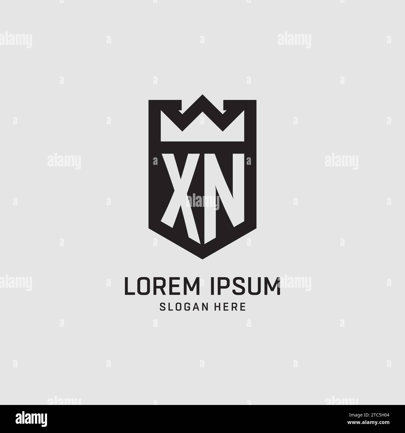 Initial XN logo shield shape, creative esport logo design vector ...