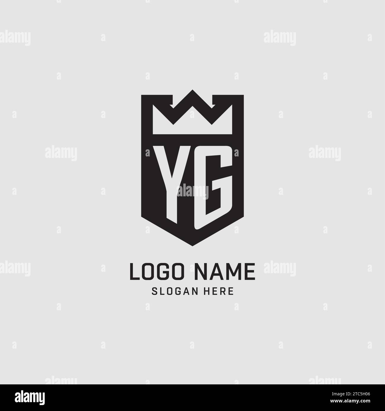 Initial YG logo shield shape, creative esport logo design vector ...