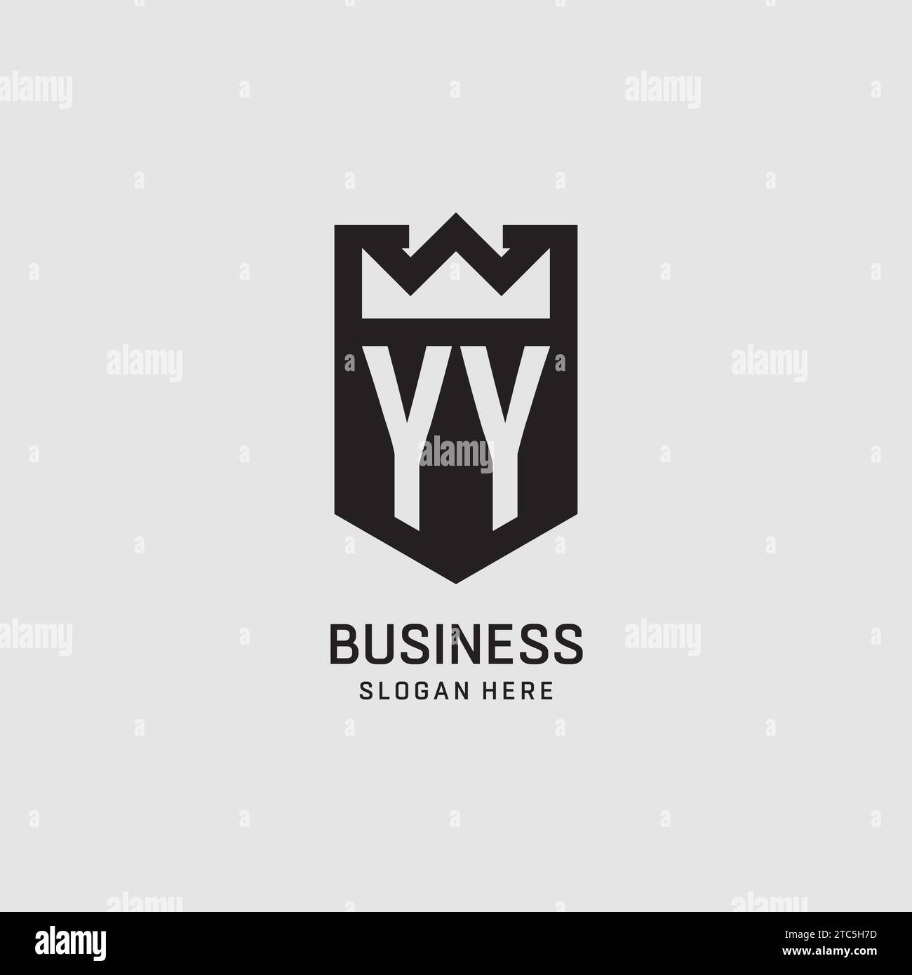 Initial YY logo shield shape, creative esport logo design vector ...