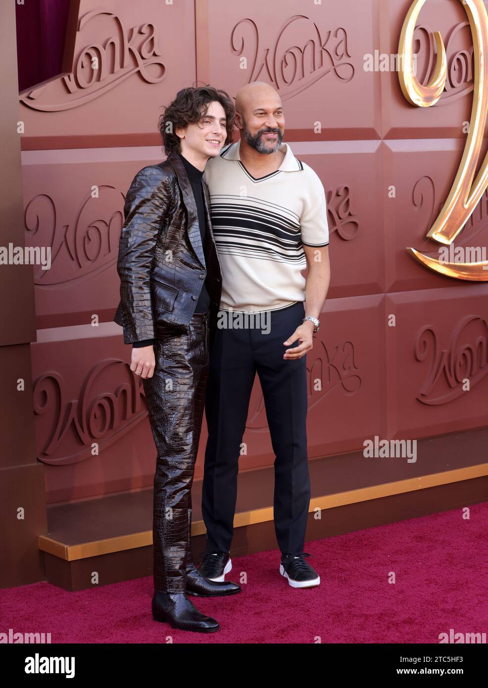 Los Angeles, California, USA. 10th December, 2023. Cast members Timothée Chalamet and Keegan ...