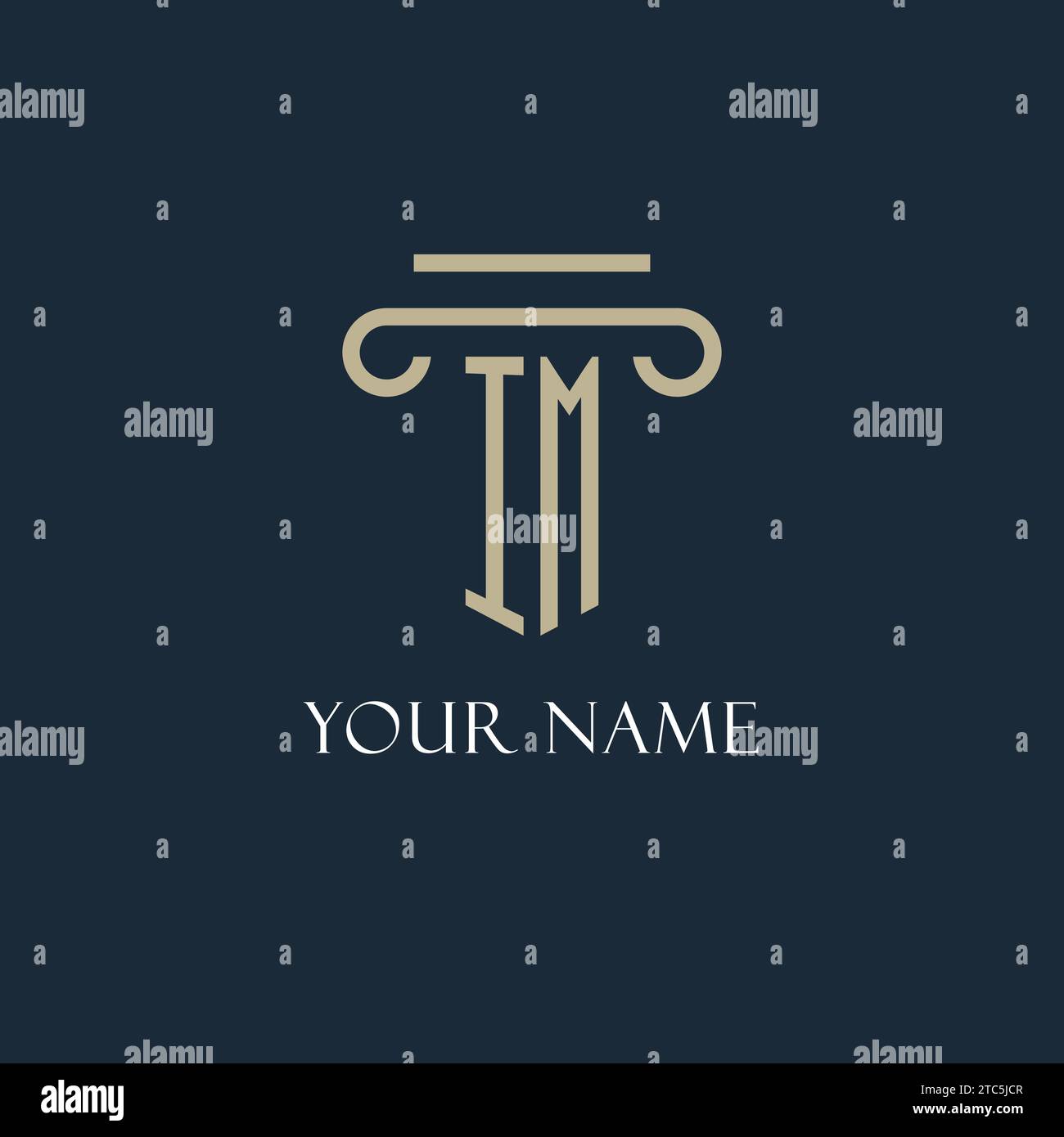 IM initial logo for lawyer, law firm, law office with pillar icon ...
