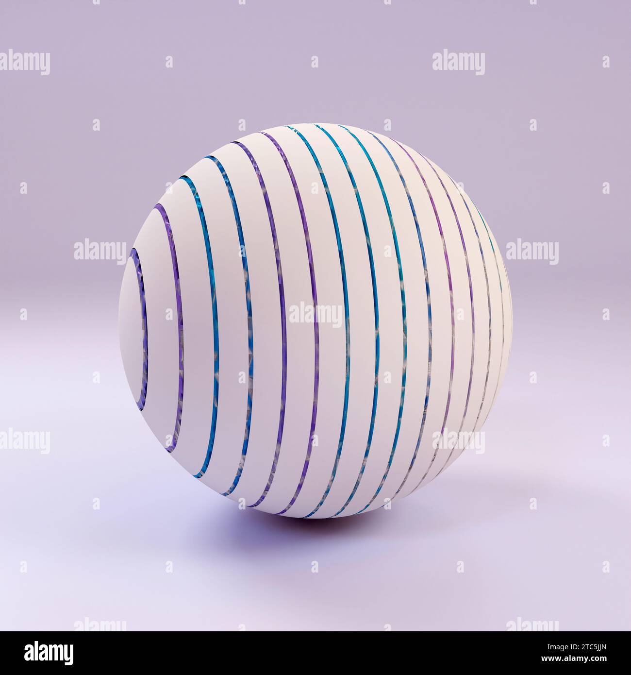 3d render of abstract 3d glowing purple sphere wireframe cage around on ...