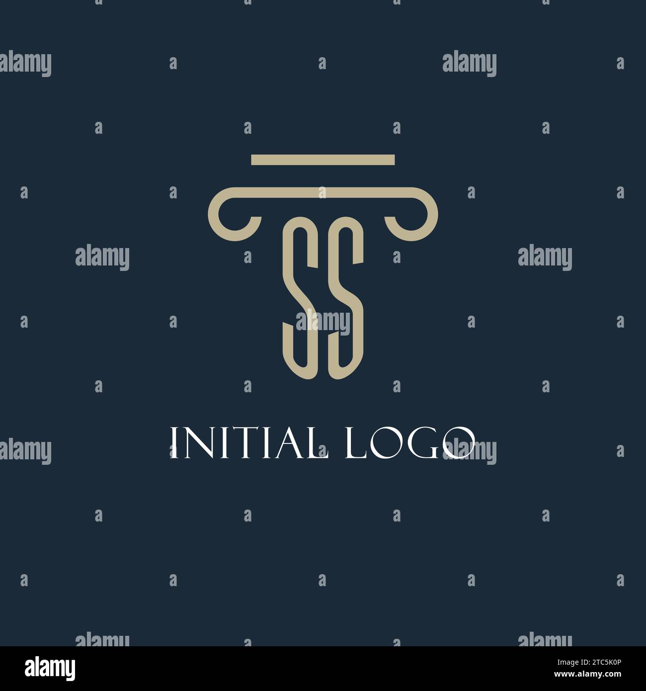 SS initial logo for lawyer, law firm, law office with pillar icon ...