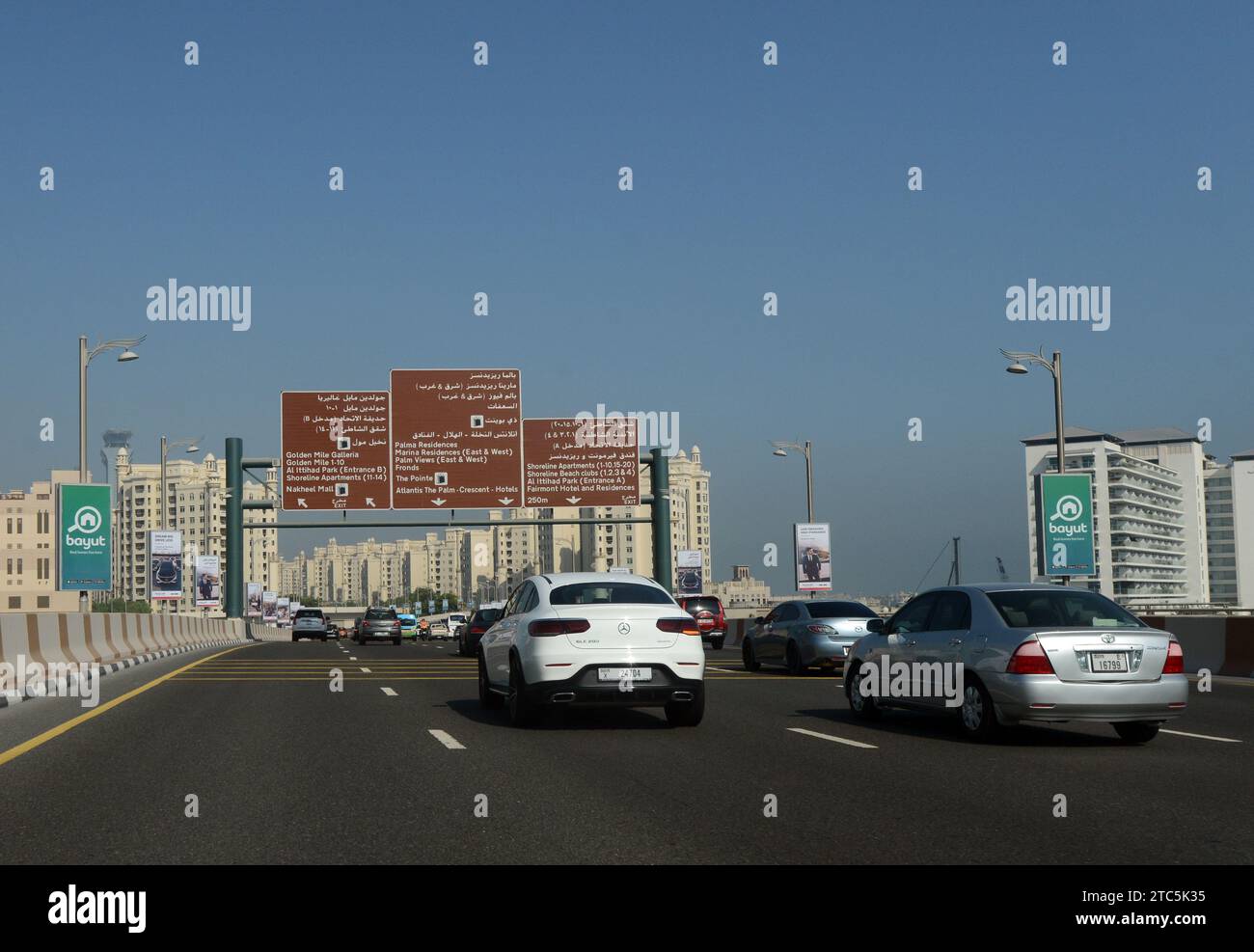 Driving on the E11 Sheikh Zayed Rd highway in Dubai, UAE Stock Photo ...