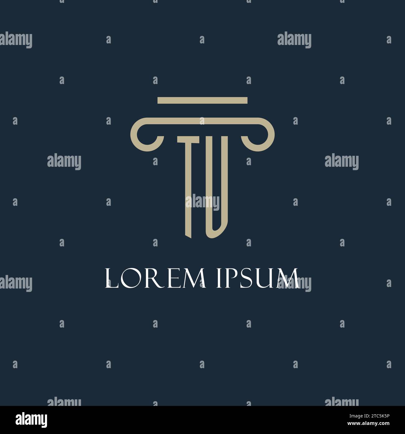 TU initial logo for lawyer, law firm, law office with pillar icon ...