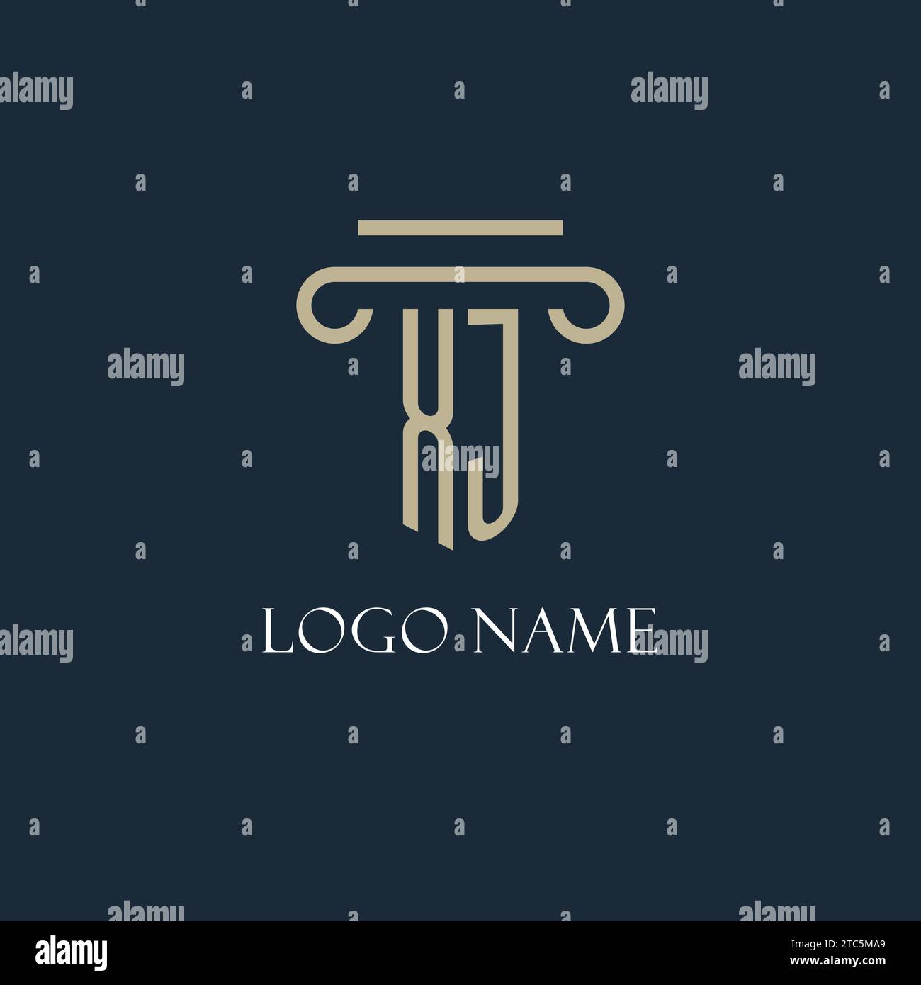 XJ initial logo for lawyer, law firm, law office with pillar icon design ideas Stock Vector ...