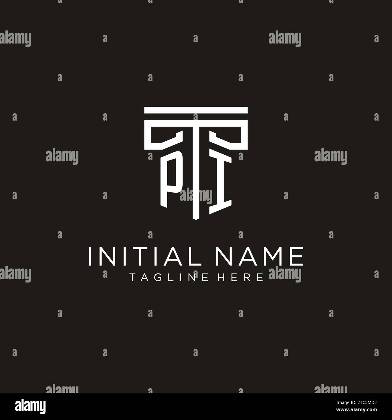 PI initial logo with geometric pillar style design, creative modern law firm logo design Stock ...
