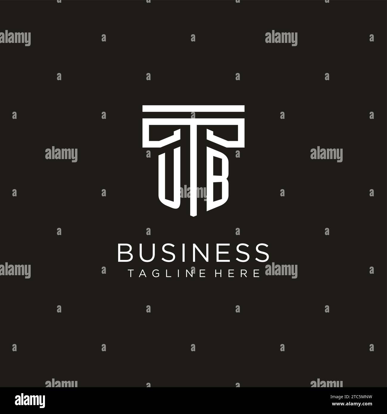 UB initial logo with geometric pillar style design, creative modern law ...