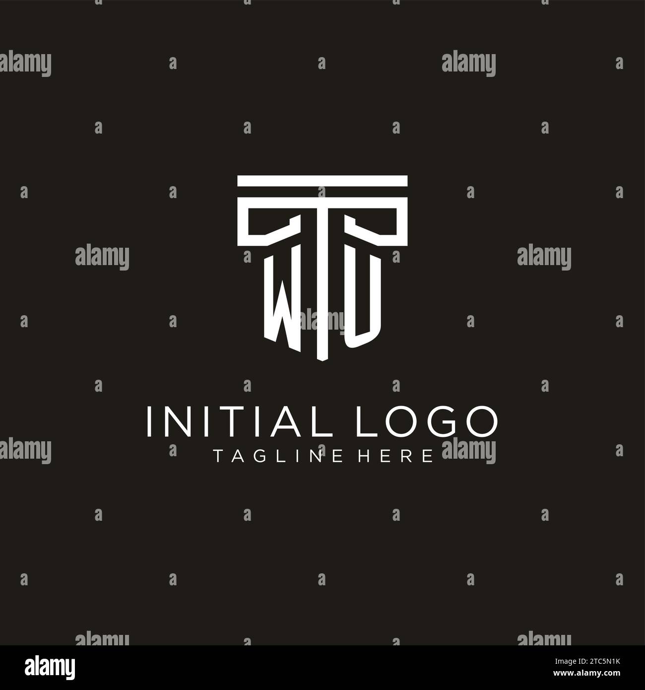 WU initial logo with geometric pillar style design, creative modern law ...