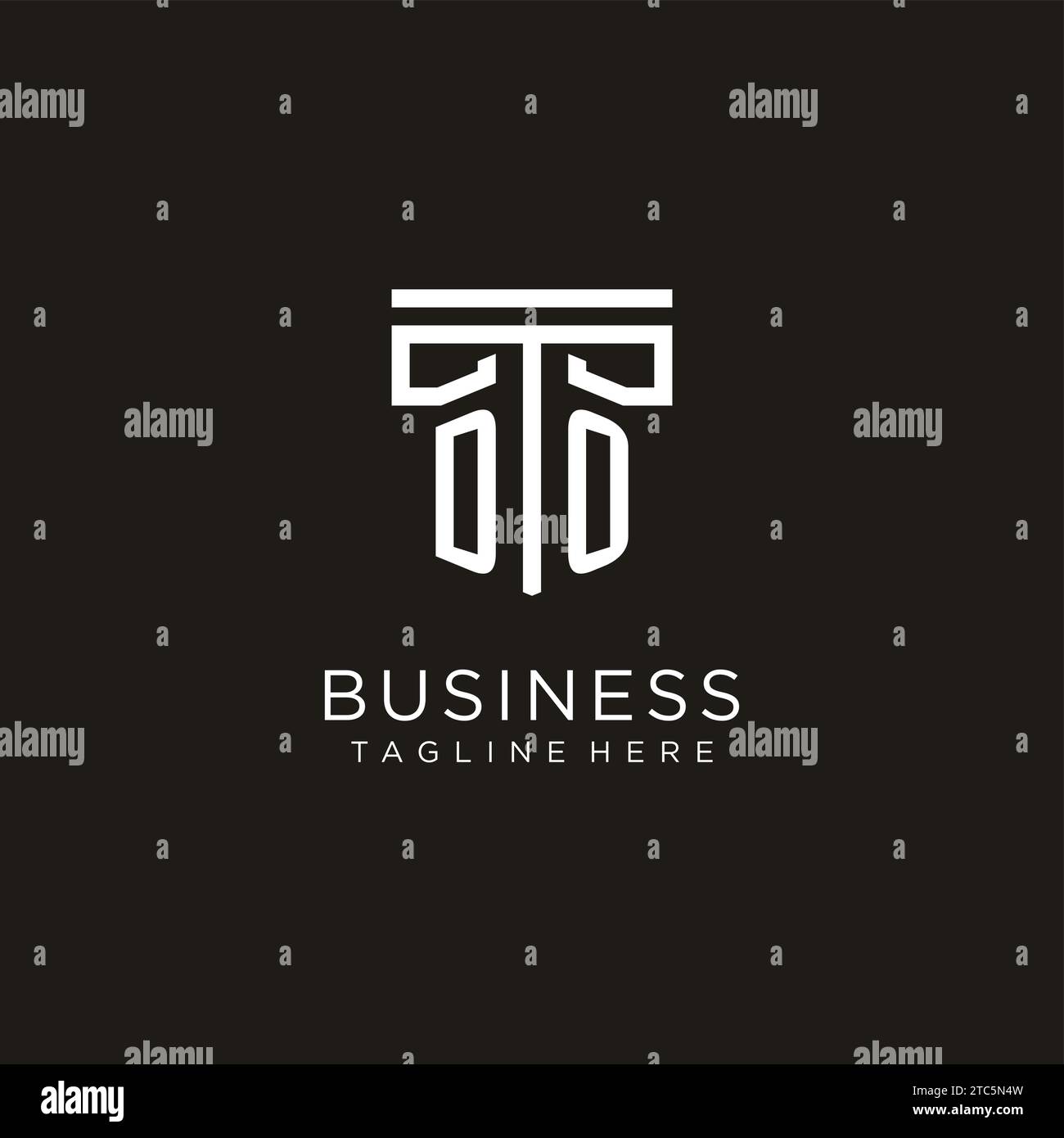 DO initial logo with geometric pillar style design, creative modern law ...