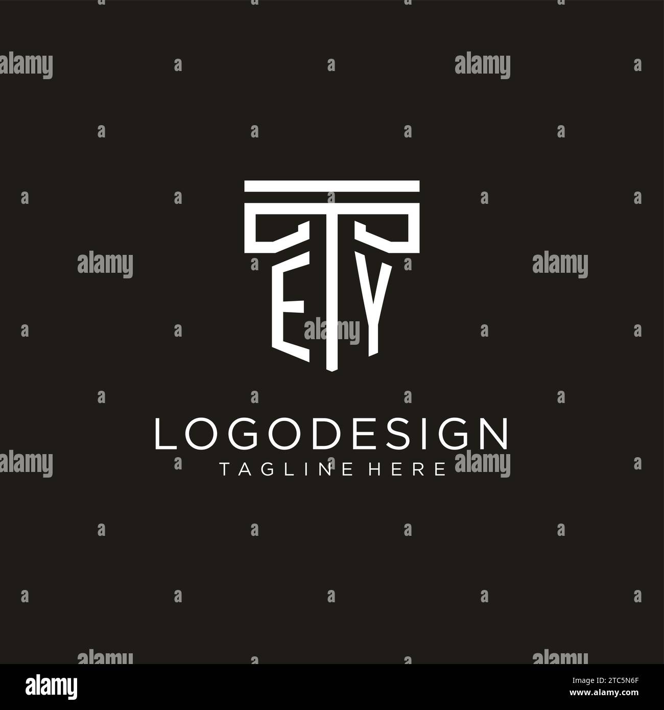 EY initial logo with geometric pillar style design, creative modern law ...