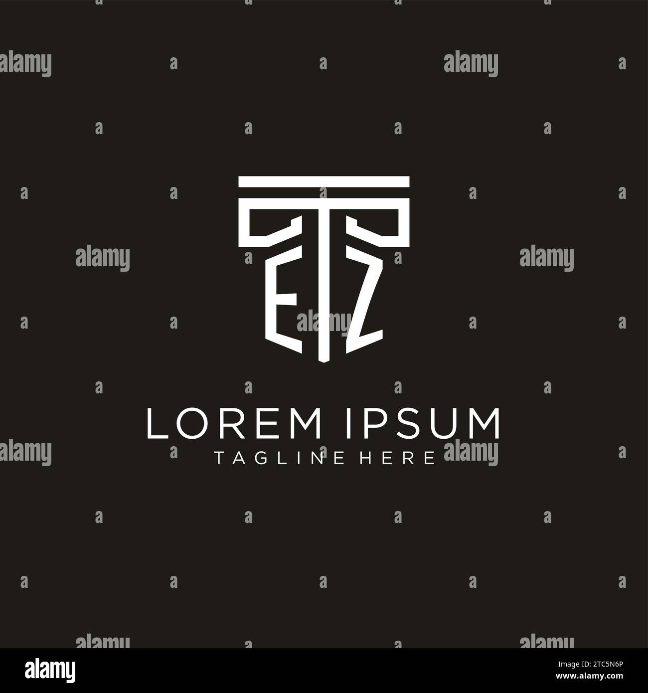 EZ initial logo with geometric pillar style design, creative modern law ...