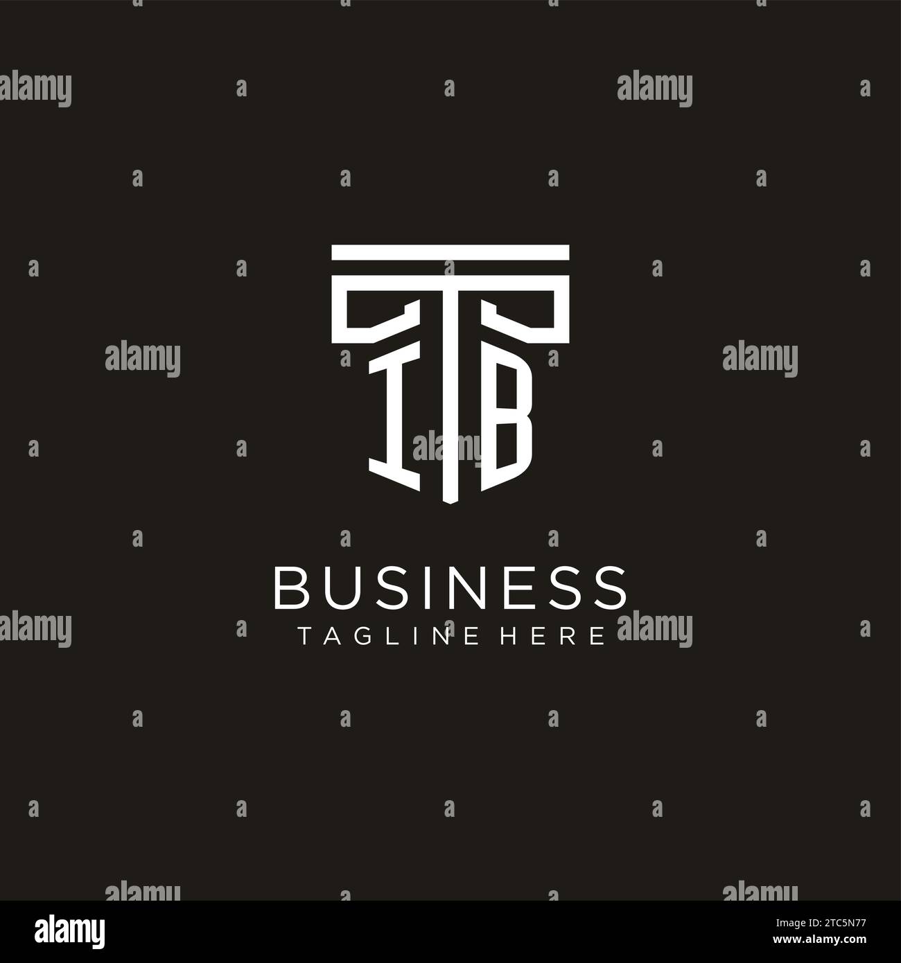 IB initial logo with geometric pillar style design, creative modern law ...