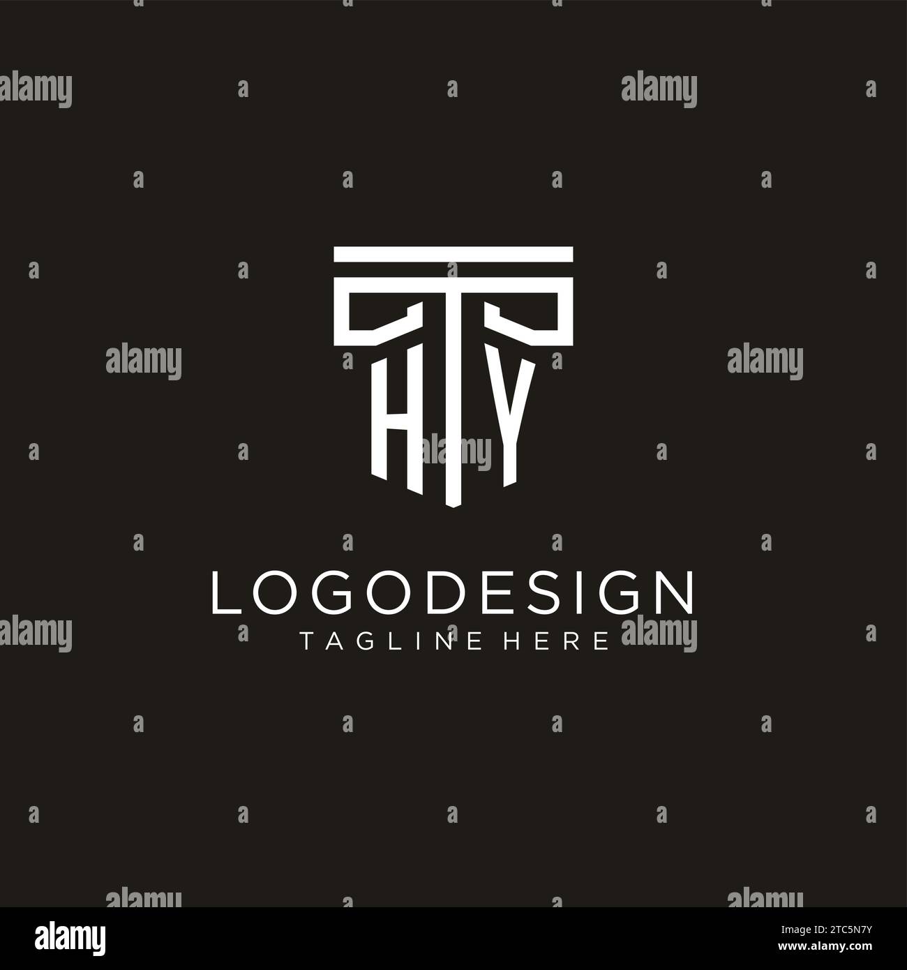 HY initial logo with geometric pillar style design, creative modern law ...
