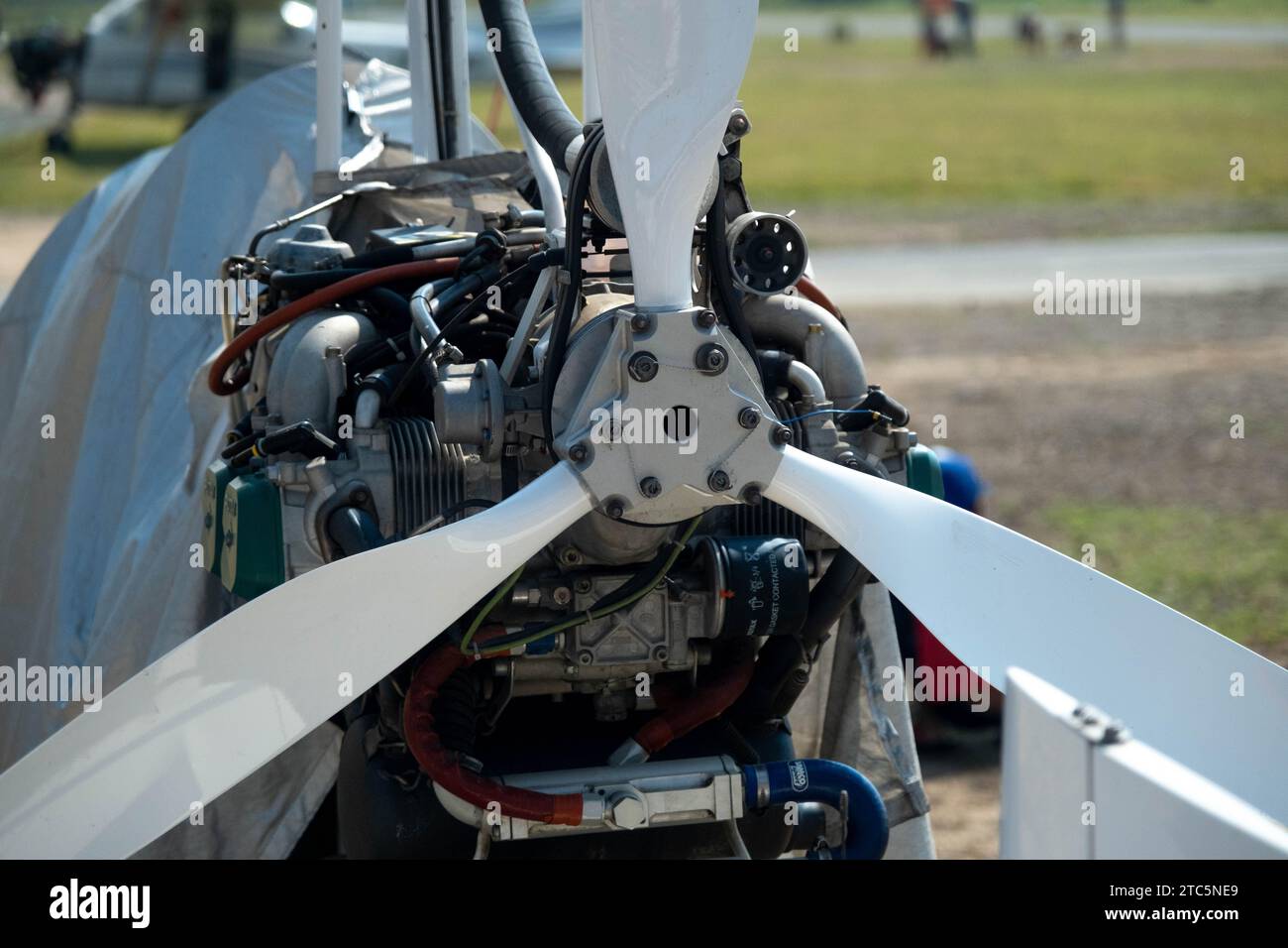 Small propeller airplane at an air show. Selective focus Stock Photo ...