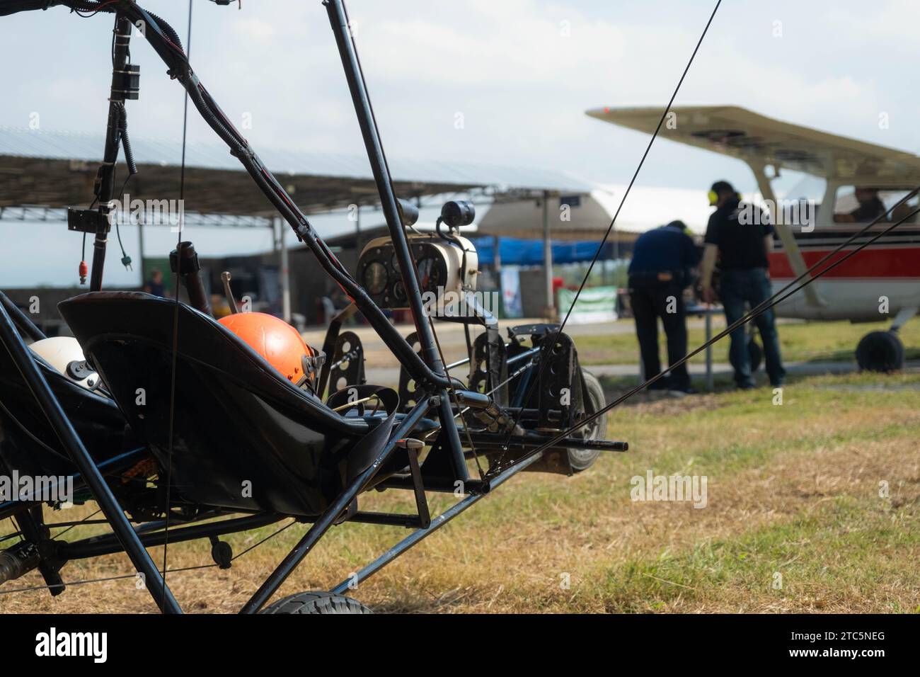 Small propeller airplane at an air show. Selective focus Stock Photo ...