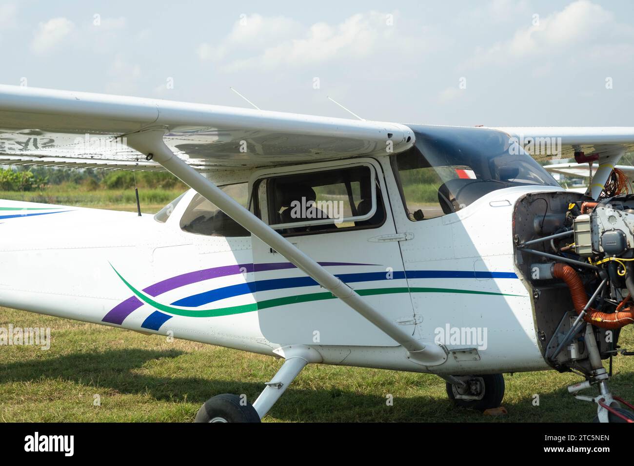 Small propeller airplane at an air show. Selective focus Stock Photo ...