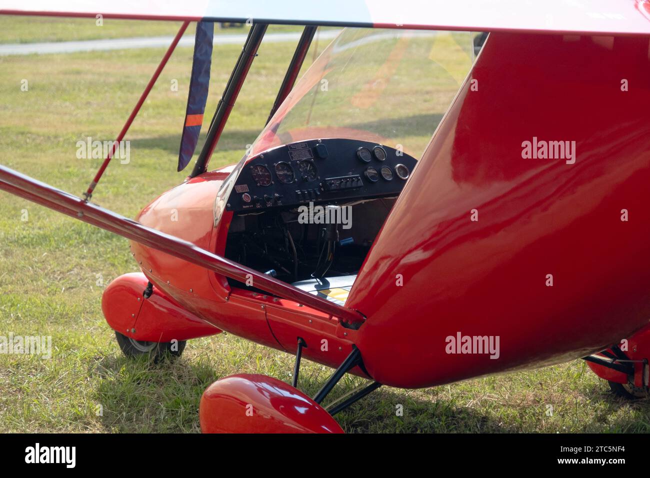 Small propeller airplane at an air show. Selective focus Stock Photo ...
