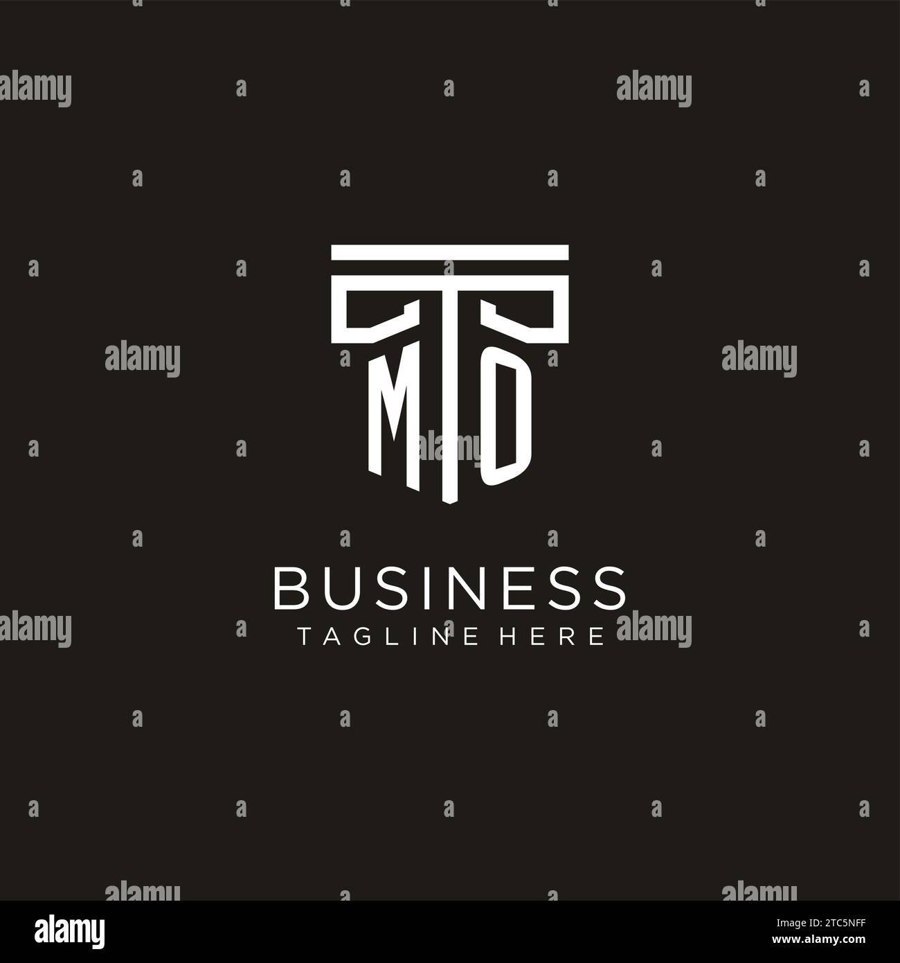 MO initial logo with geometric pillar style design, creative modern law ...