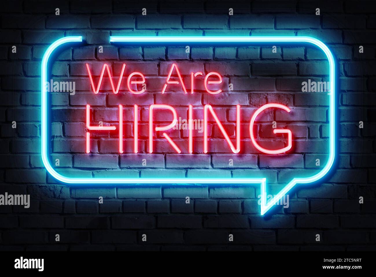 We Are Hiring Neon Sign Illustration on a dark background Stock Photo ...
