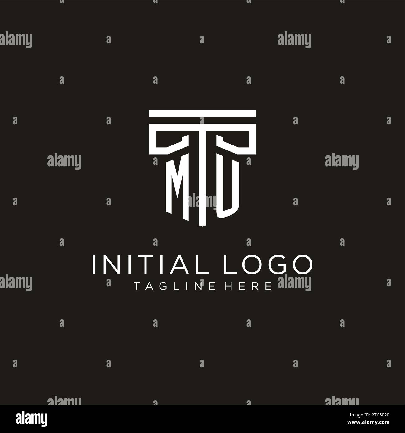 MU initial logo with geometric pillar style design, creative modern law ...