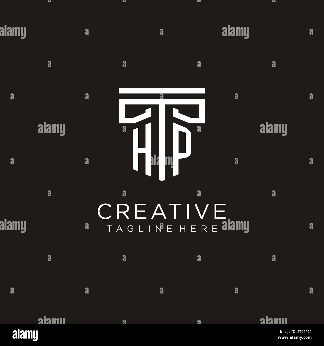 HP initial logo with geometric pillar style design, creative modern law ...