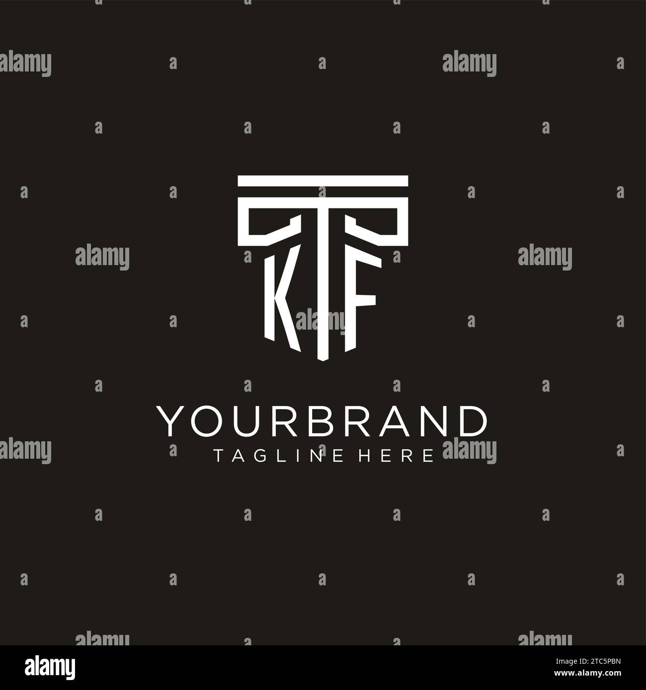 KF initial logo with geometric pillar style design, creative modern law ...