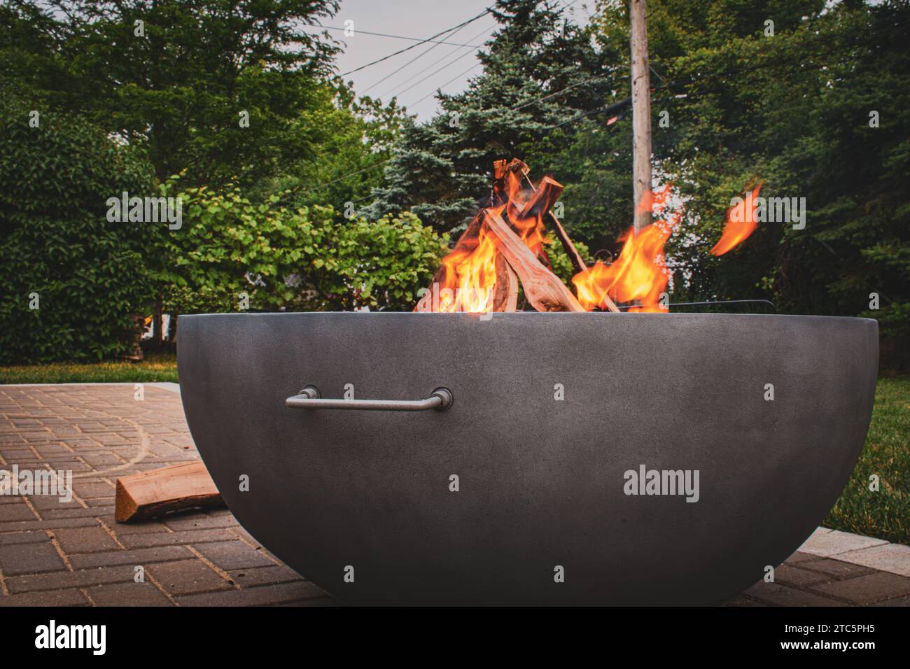 Fire pit side view Stock Photo - Alamy