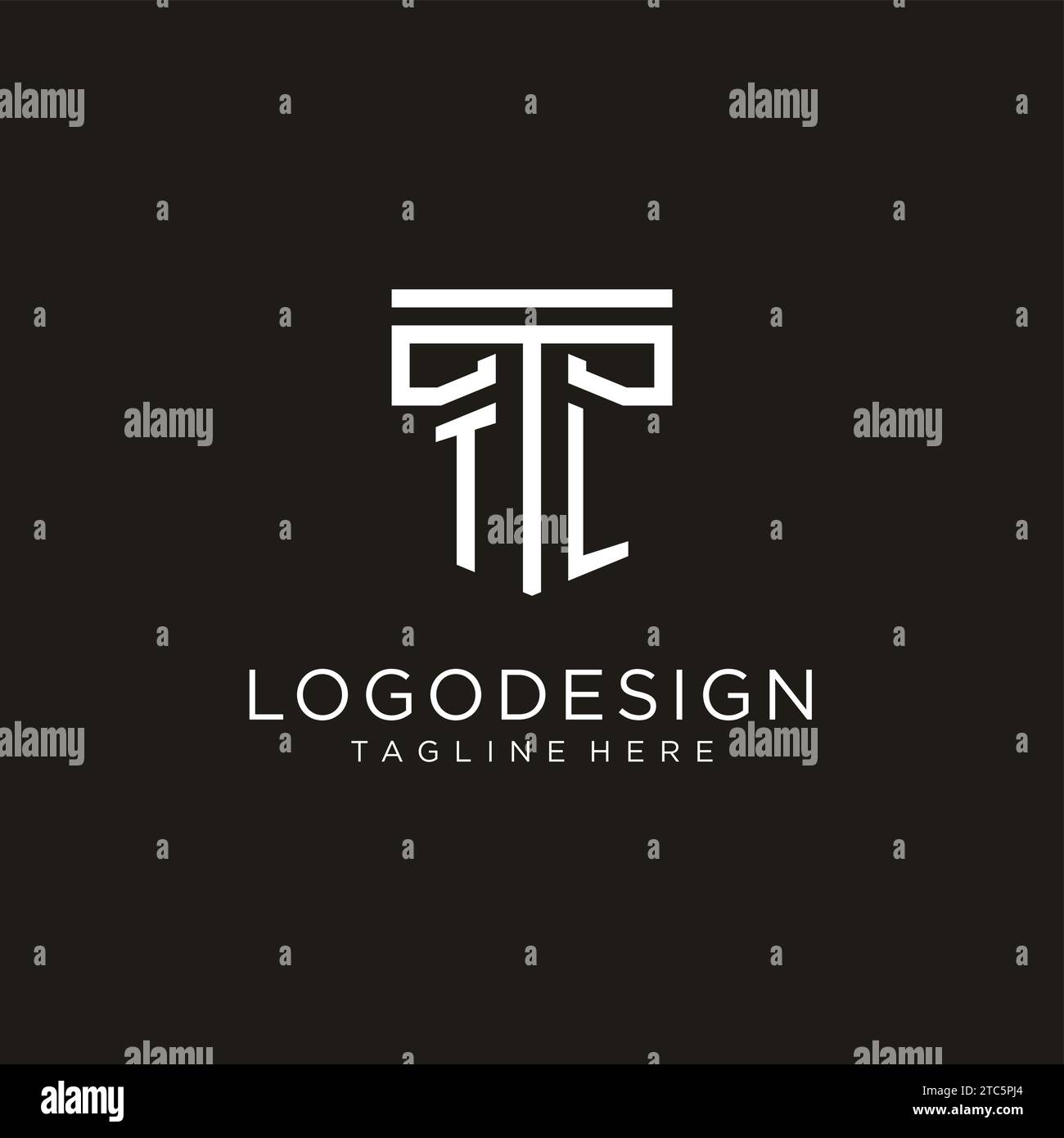 TL initial logo with geometric pillar style design, creative modern law ...