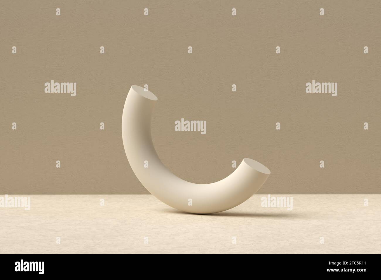 Premium beige podium or platform with geometric cylindrical tube shape ...