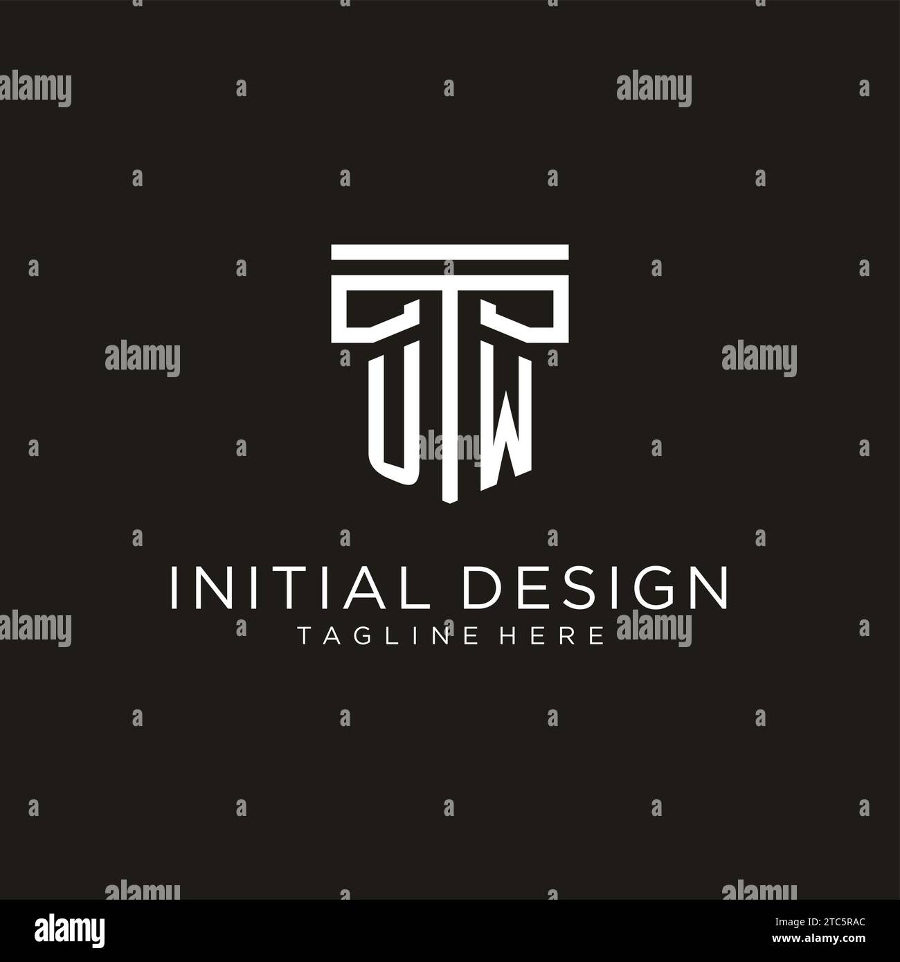 UW initial logo with geometric pillar style design, creative modern law ...