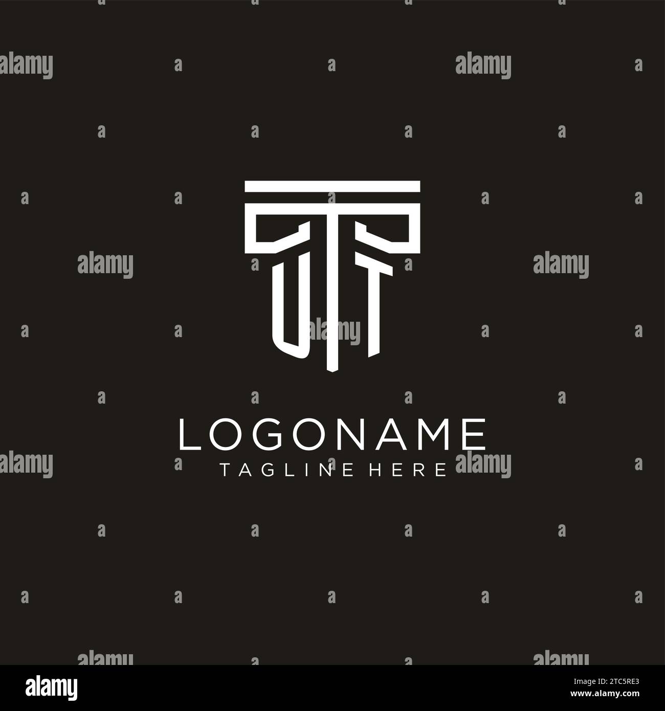 UT initial logo with geometric pillar style design, creative modern law ...