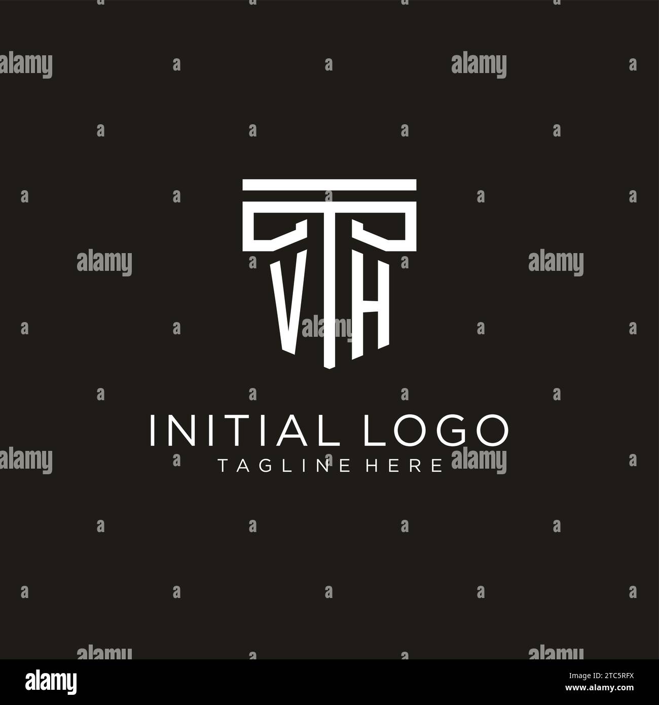 VH initial logo with geometric pillar style design, creative modern law ...