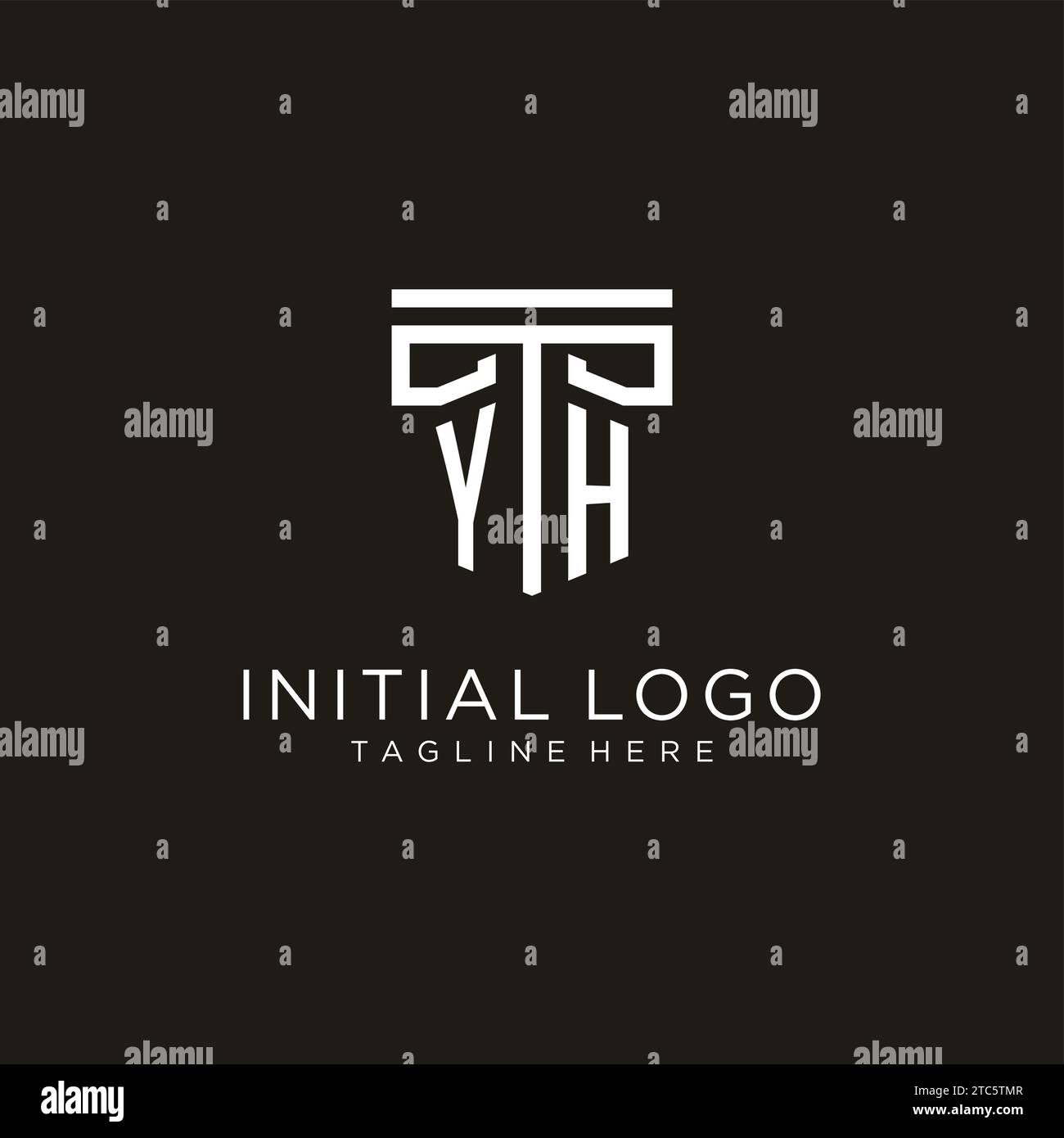 YH initial logo with geometric pillar style design, creative modern law ...