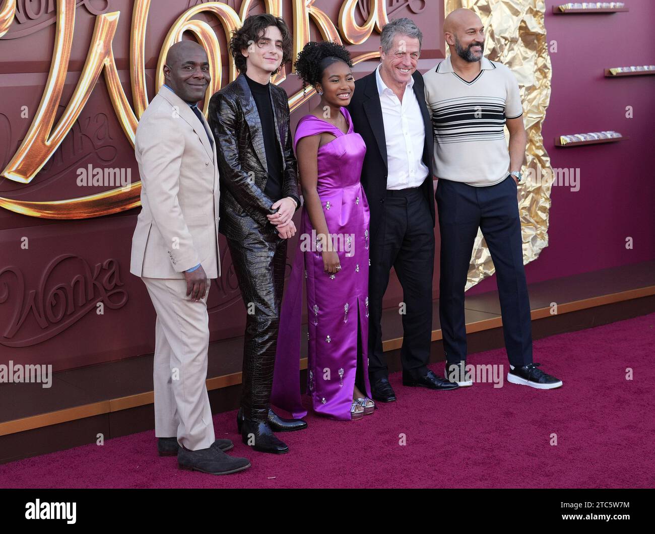 Los Angeles, USA. 10th Dec, 2023. (L-R) Paterson Joseph, Timothée Chalamet, Calah Lane, Hugh ...